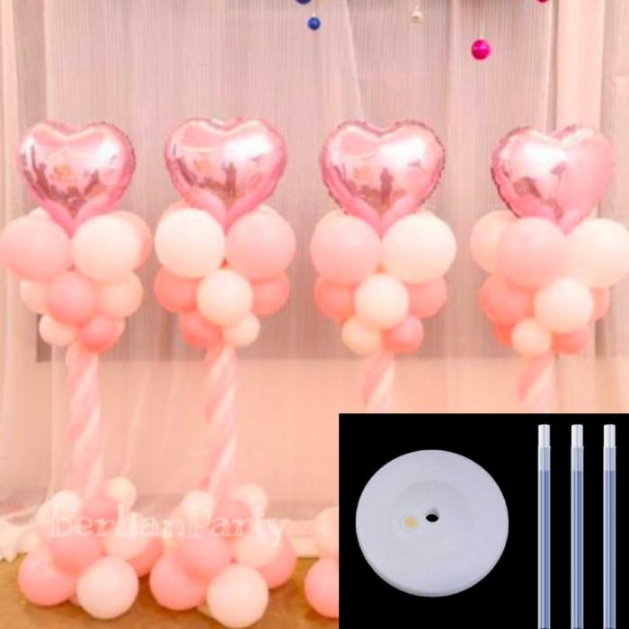 Jual Lampion Standing Balon / Standing Balon Bawah Bulat Pipa Putih ...