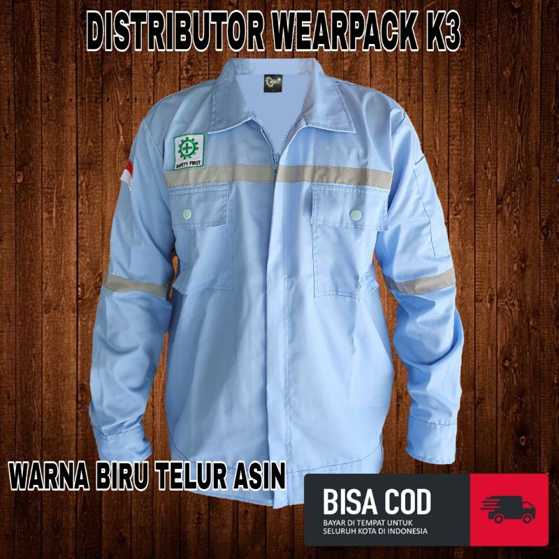 Jual Baju Wearpack Safety Atasan/ biru telor Asin/ seragam kerja ...