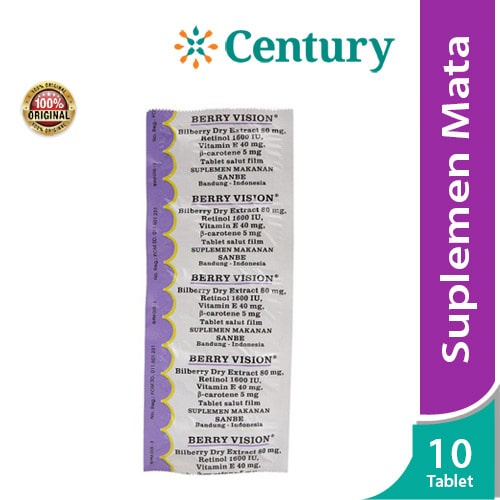 Jual Berry Vision 10 Tablet/Suplemen Mata/Billberry Ekstrak | Shopee ...