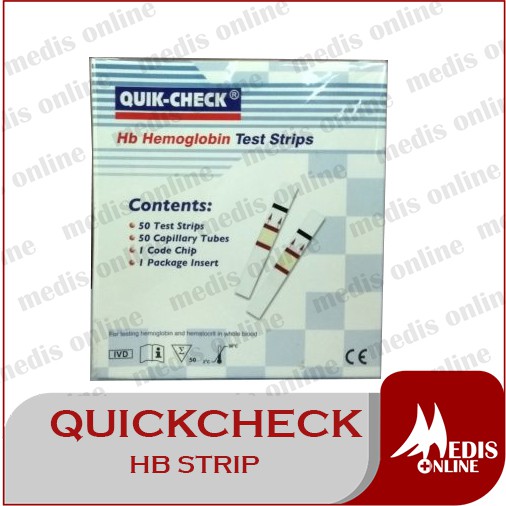 Jual QuickCheck Isi 50 Hb Hemoglobin / Quik check Strip / Quikcheck ...