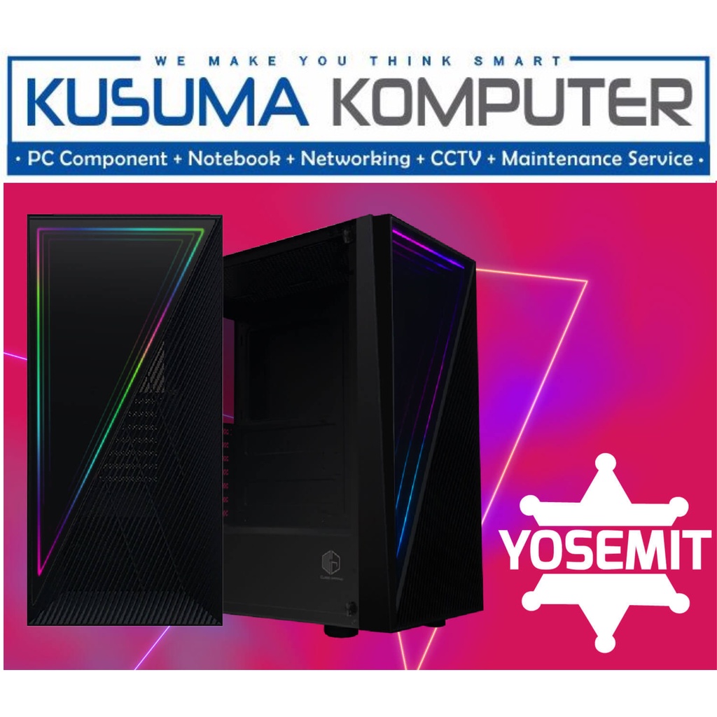 Jual Casing Cube Gaming Yosemit with RGB Led Casing PC Gaming | Shopee ...