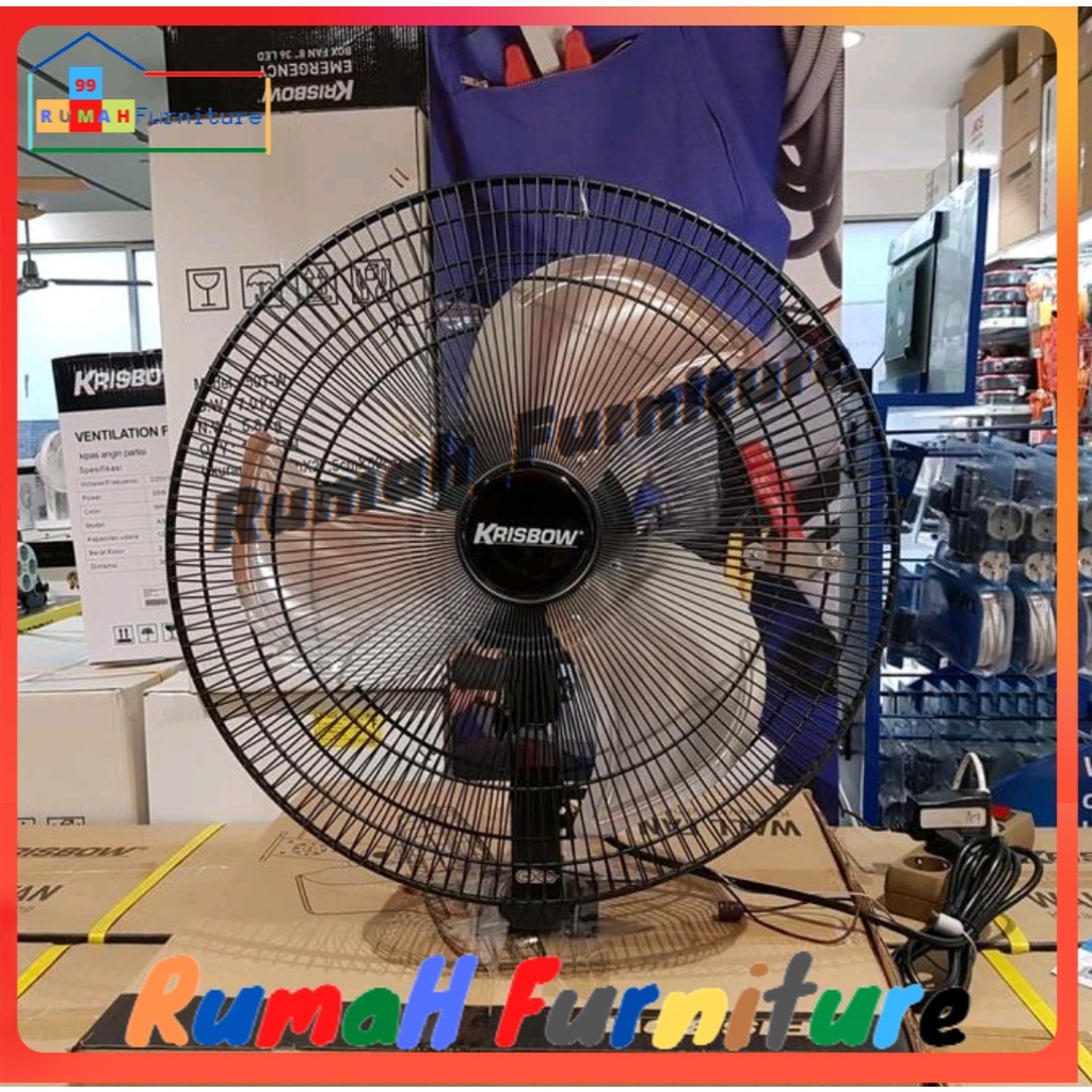 Jual Krisbow kipas angin dinding full besi 130watt 18 inc hitam ...