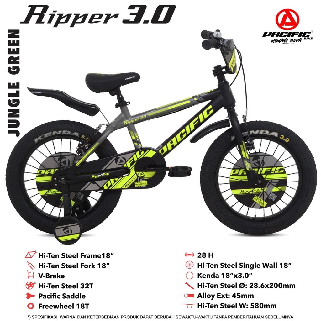 Jual Sepeda BMX Anak Pacific Ripper 3.0 Ban Gendut 18 Inch x 3.0 Inch 6 ...