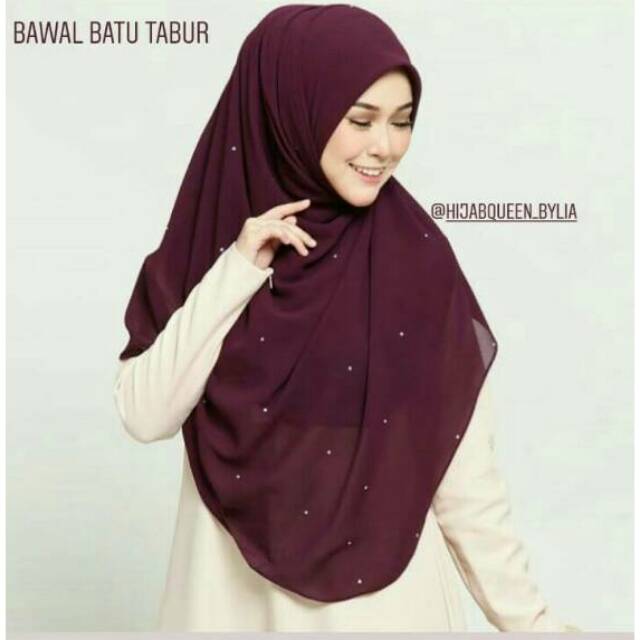 Jual Bawal Batu Tabur/Diamond 3 jenis / jilbab malaysia | Shopee Indonesia