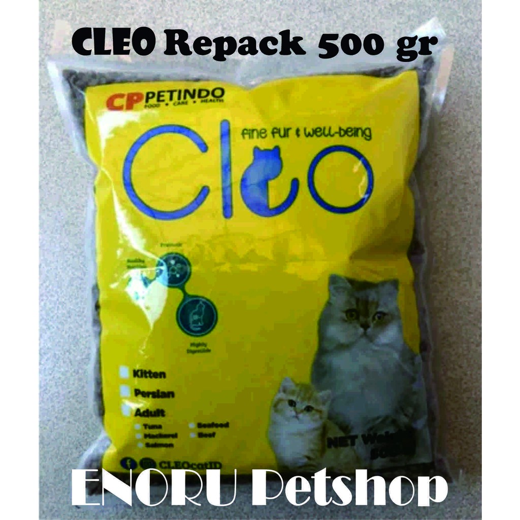 Jual Makanan Kucing CLEO Repack 500gr / Makanan kucing CLEO dry food ...