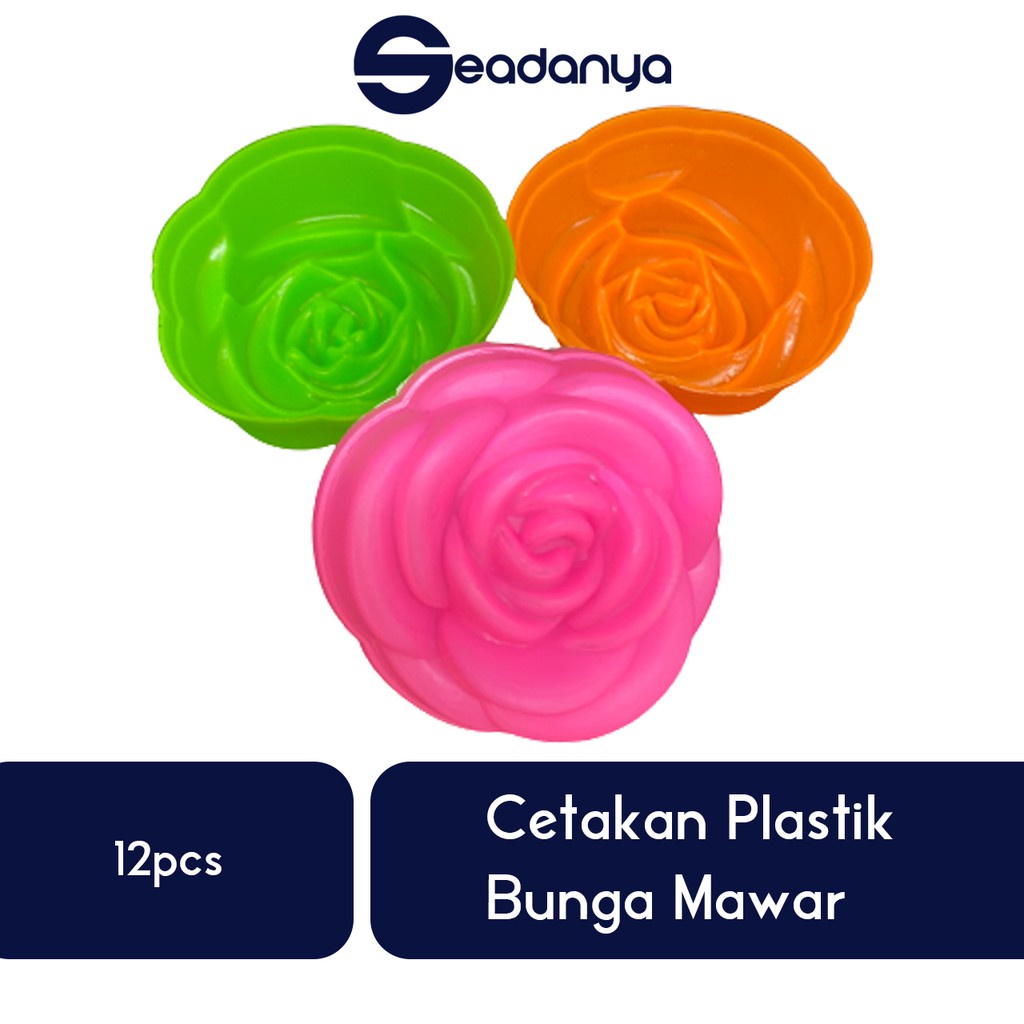 Jual Cetakan Plastik Bunga Mawar12pcs(3073)-Alat Cetak Coklat/Puding ...