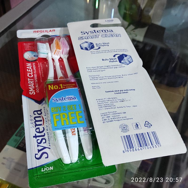 Jual Sikat Gigi Systema Smart Clean isi 3 - Tooth Brush Reguler Soft ...