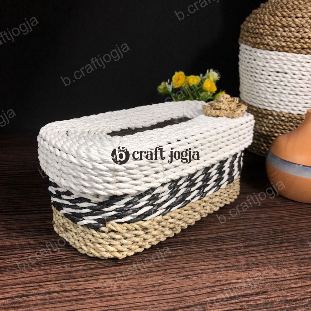 Jual Kotak Tisu Tempat Tisu Anyaman Box Tisu Kerajinan Anyaman Seagrass ...
