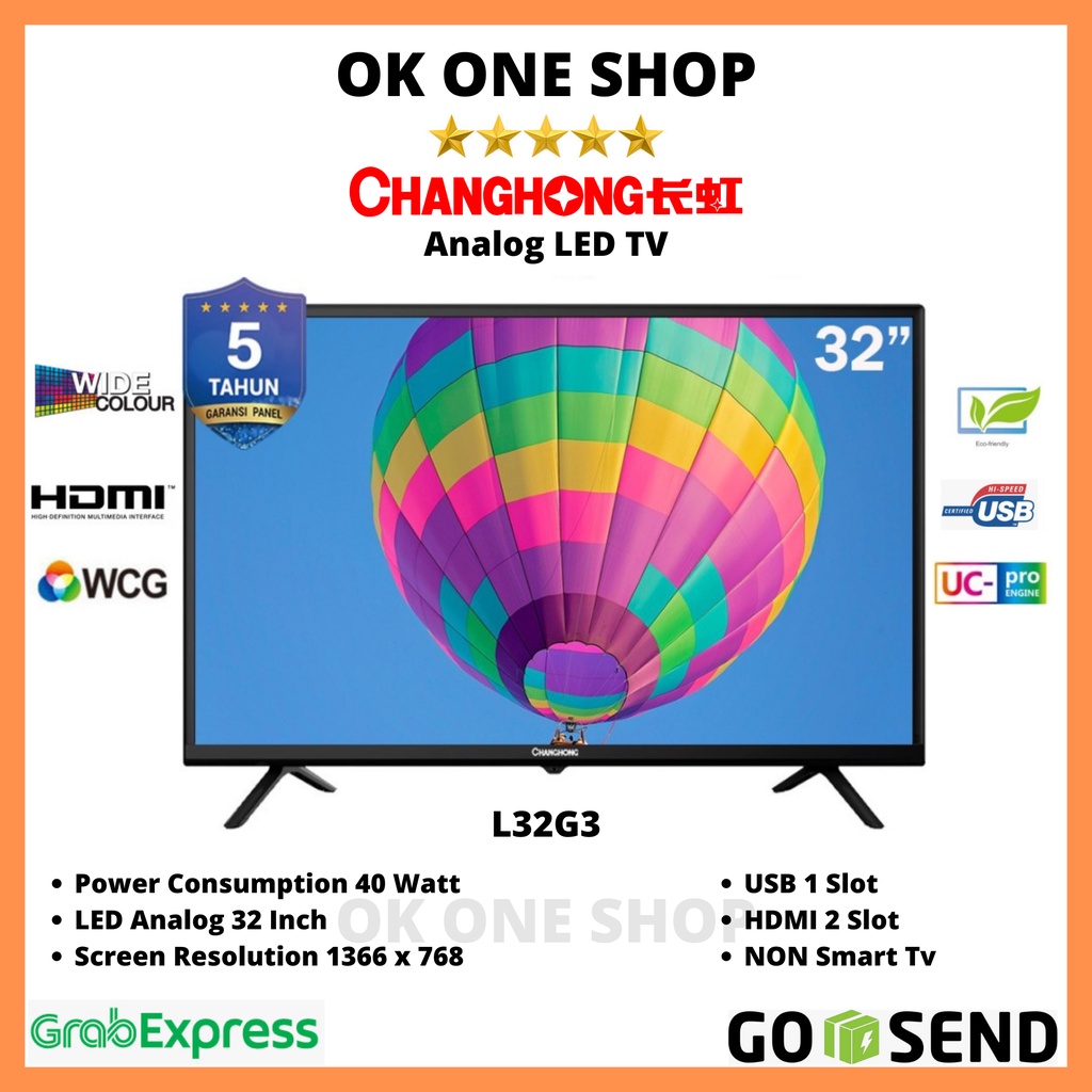 Jual CHANGHONG FHD LED TV 32 Inch - L32G3 | Shopee Indonesia