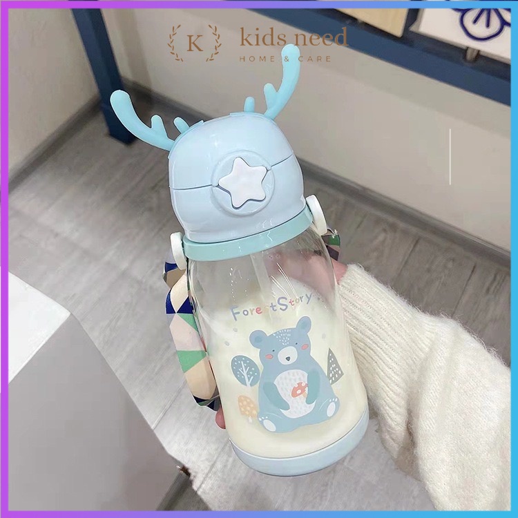 Jual Botol minum anak tanduk rusa tali panjang/Botol jerami anak 600ml BPA FREE | Shopee Indonesia