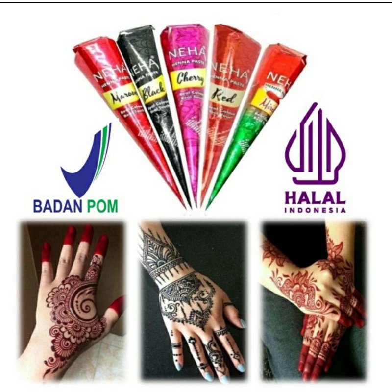 Jual HENNA NEHA CONE PASTE | INAI KUKU | HENNA HALAL | Shopee Indonesia