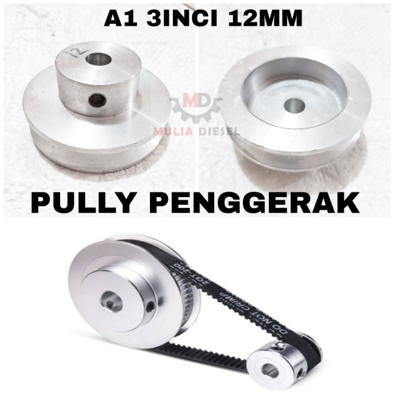 Jual Pully Poli Poly Mesin Penggerak Vbelt A 1 Jalur 3 inci 12mm A1 3 ...
