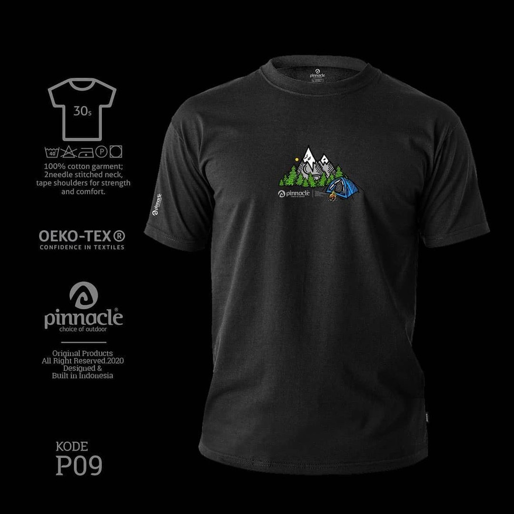 Jual Pinnacle Pro Official T-Shirt Mountain Camp - Black | Shopee Indonesia