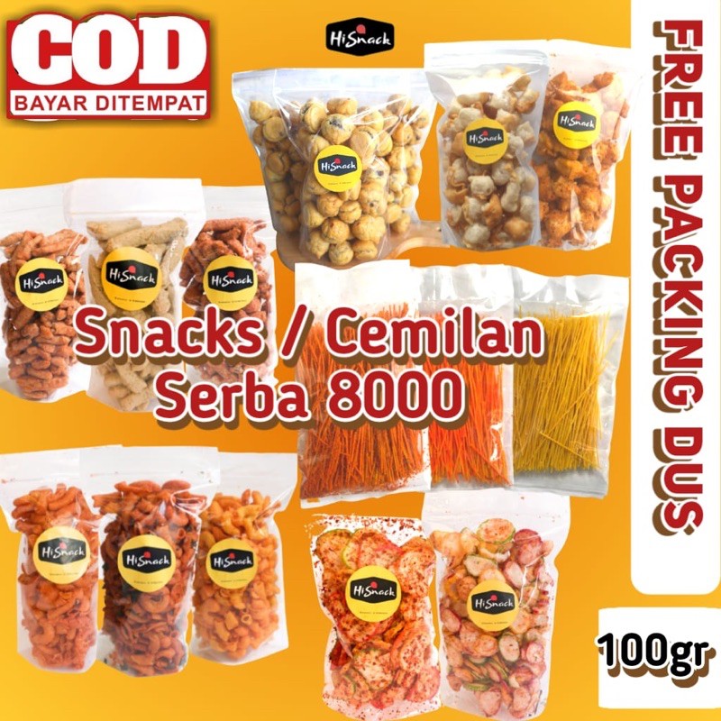 Jual [Hisnack] Snack Cemilan Kue Jajanan Pedas Serba 8000 100gr ...