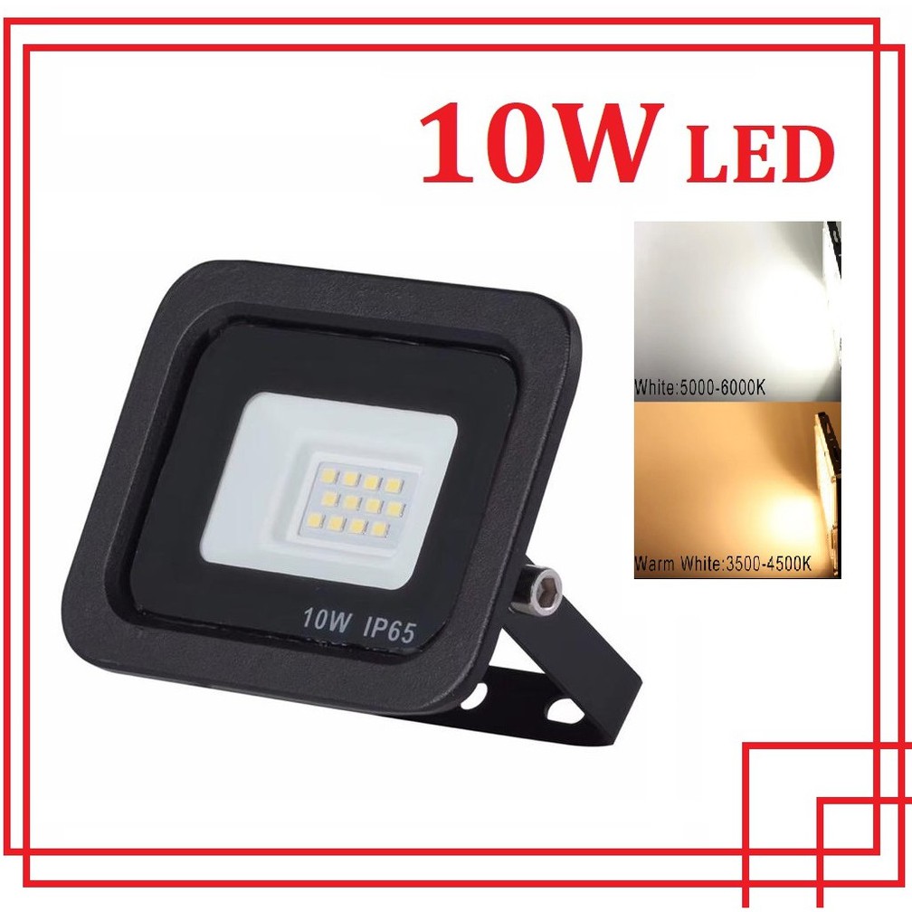 Jual LAMPU TEMBAK LED 10 WATT PUTIH KUNING floodlight /LED KAP SOROT 10W | Shopee Indonesia