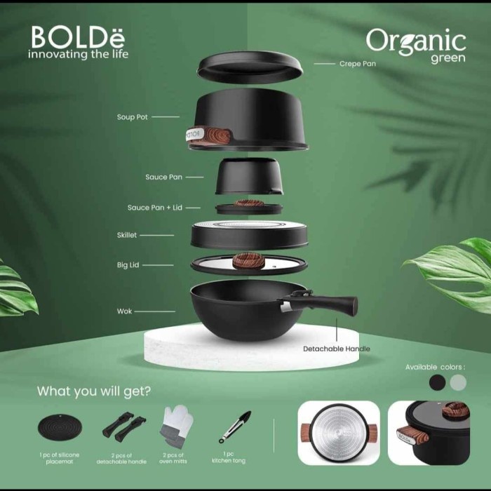 Jual BOLDE All in One Cookware alat masak serbaguna Organic Green ...