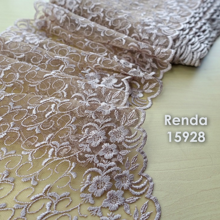 Jual Kain Renda Bordir Tile - Bunga Besar - NR2- 15928(L: -/+ 19cm) Min ...