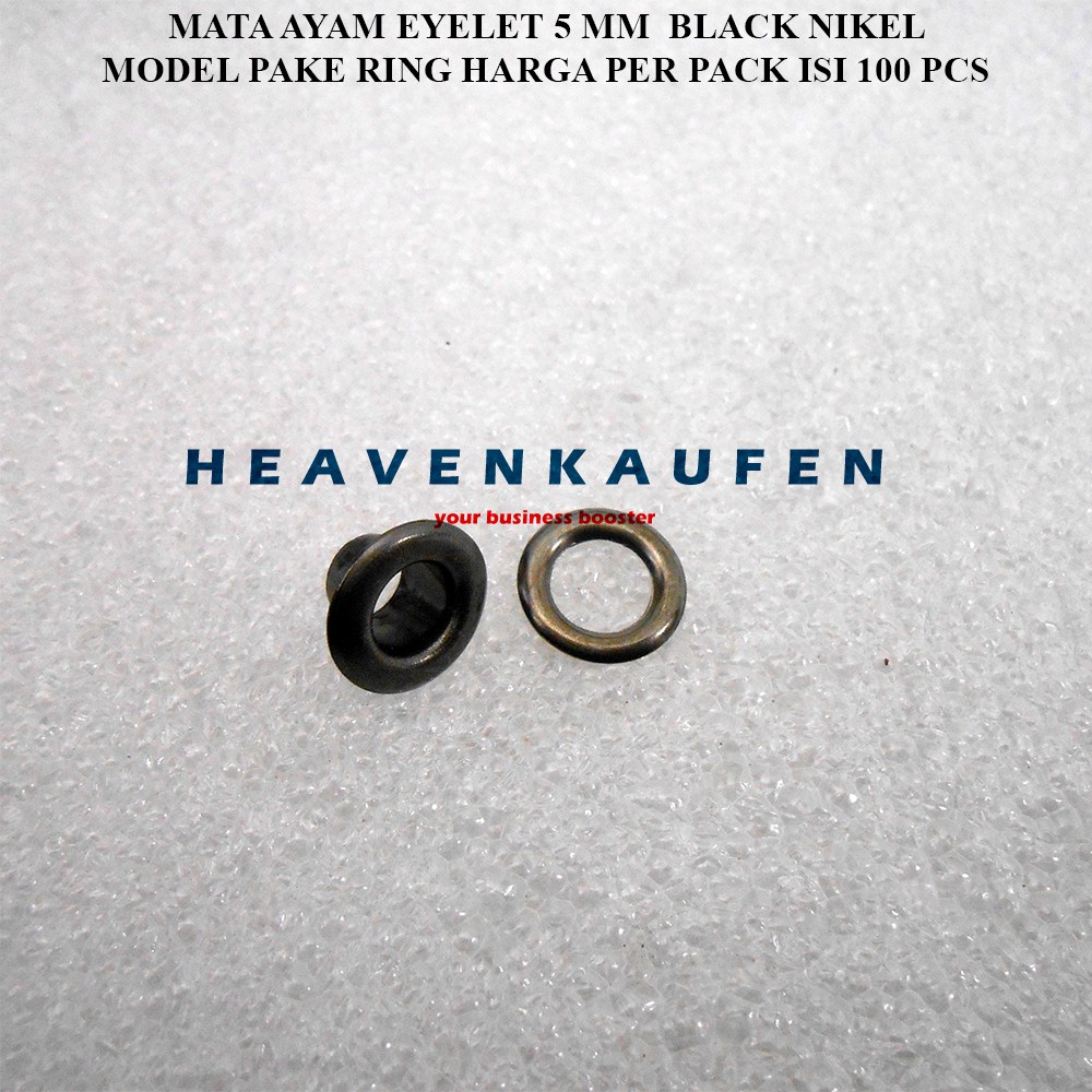 Jual Mata Ayam Eyelet Mata Itik 5 mm Hitam Black Nikel Model Pakai Ring ...