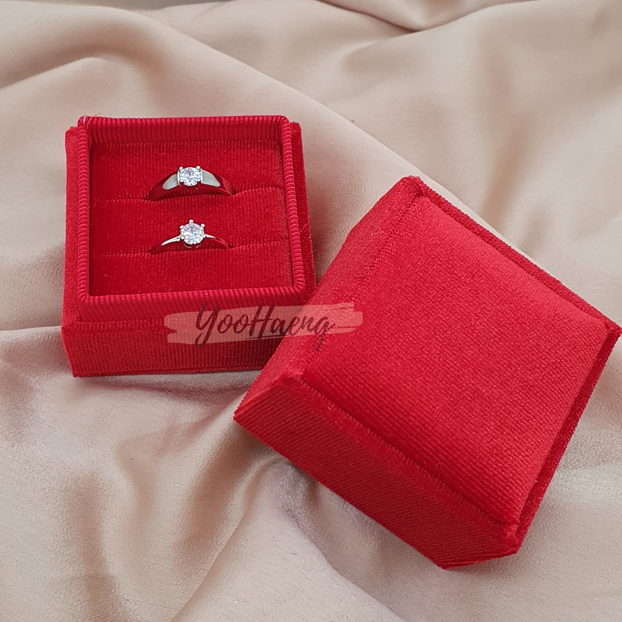 Jual Kotak Cincin Ringbox / Couple Ring Box Premium Velvet Luxury ...
