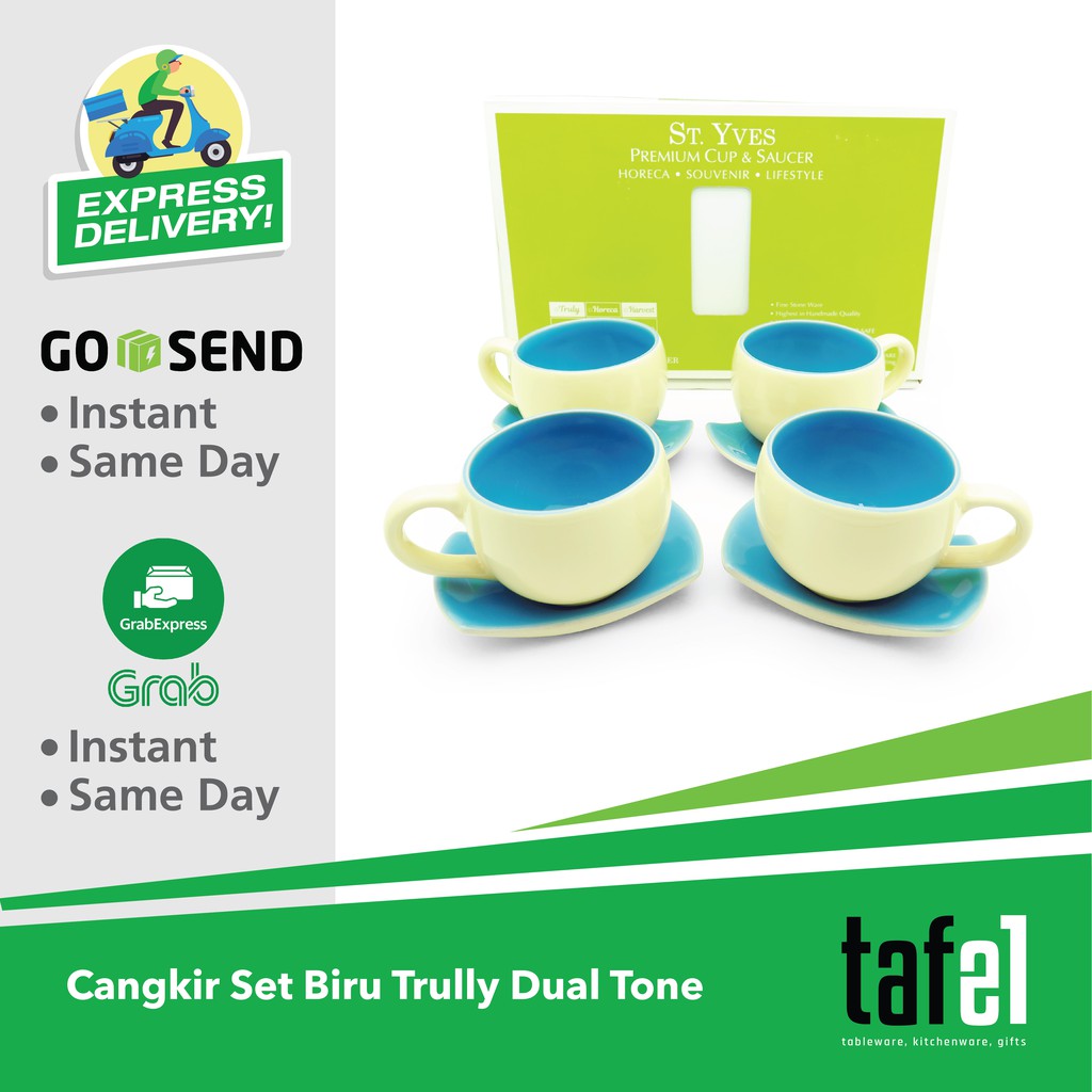 Jual Cangkir Set Dual Tone Biru St Yves 4 pasang | Shopee Indonesia