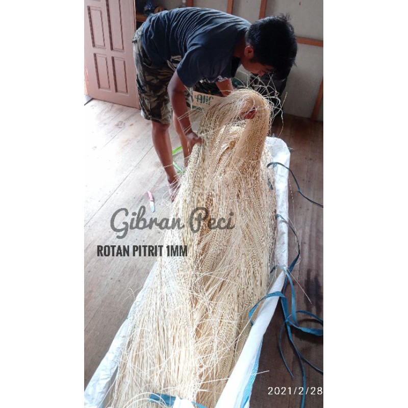 Jual Rotan pitrit 1mm rotan bulat 1mm bahan baku DIY anyaman peci ...