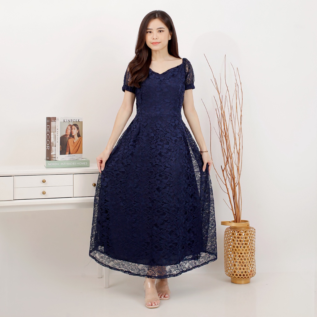 Jual (Real Pict) Long Dress Kondangan / Dress Pesta Brukat MONA ...