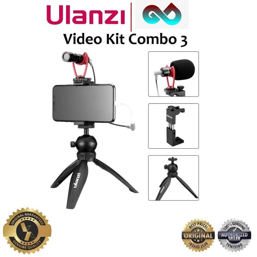 Jual ULANZI Video Kit Combo 3 Paket Vlog buat Vlogging Mic Tripod Holder | Shopee Indonesia