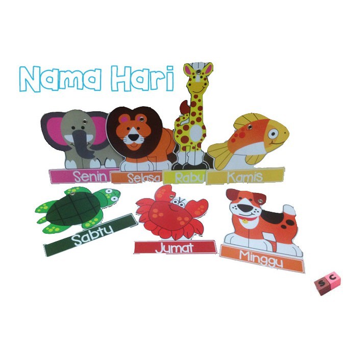 Jual Mainan Edukasi Anak Nama Hari / Peraga Nama Nama Hari Tema ...