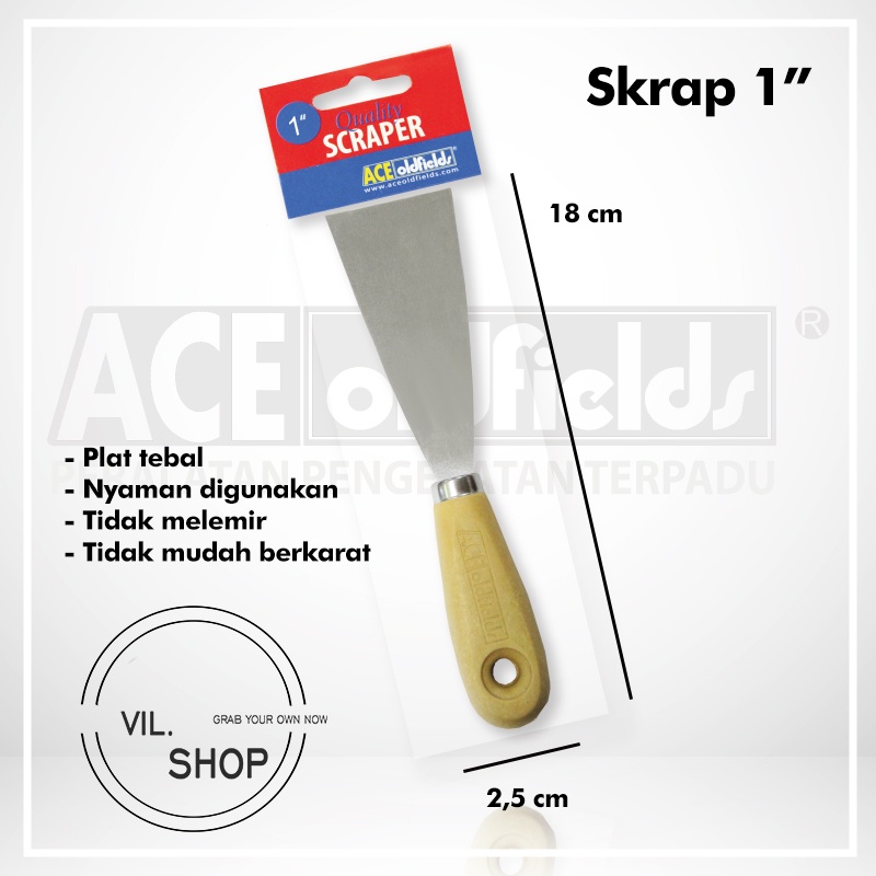 Jual KAPE SKRAP 1" 1 INCH ACE OLDFIELDS SCRAPER SEKRAP 1 INCI PLAT ...