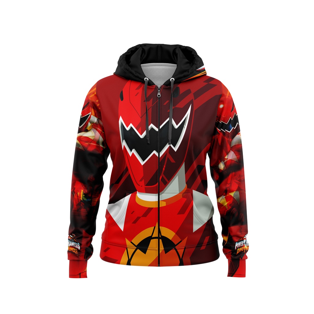 Jual Jaket Hoodie Wanita Superhero Power Ranger Dino 02 Full Printing ...