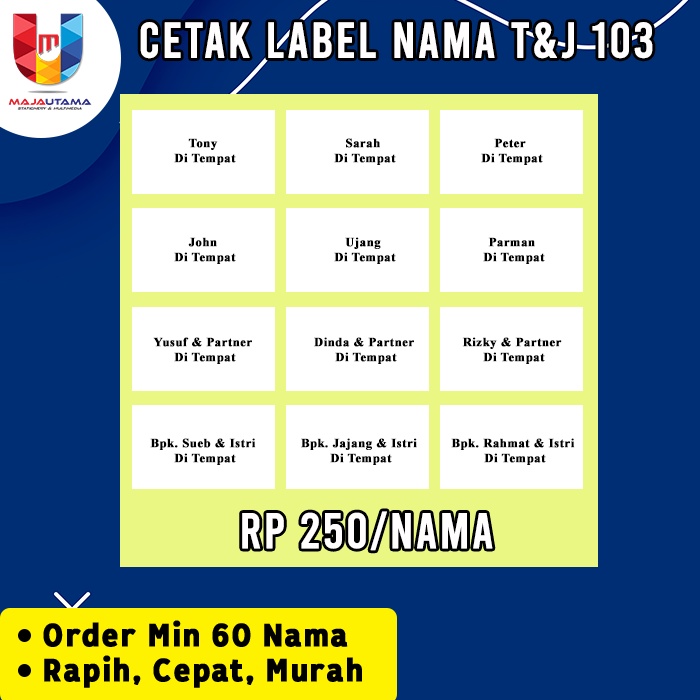 Jual JASA PRINT LABEL/STICKER NAMA UNDANGAN TOM&JERRY NO.103 | Shopee Indonesia