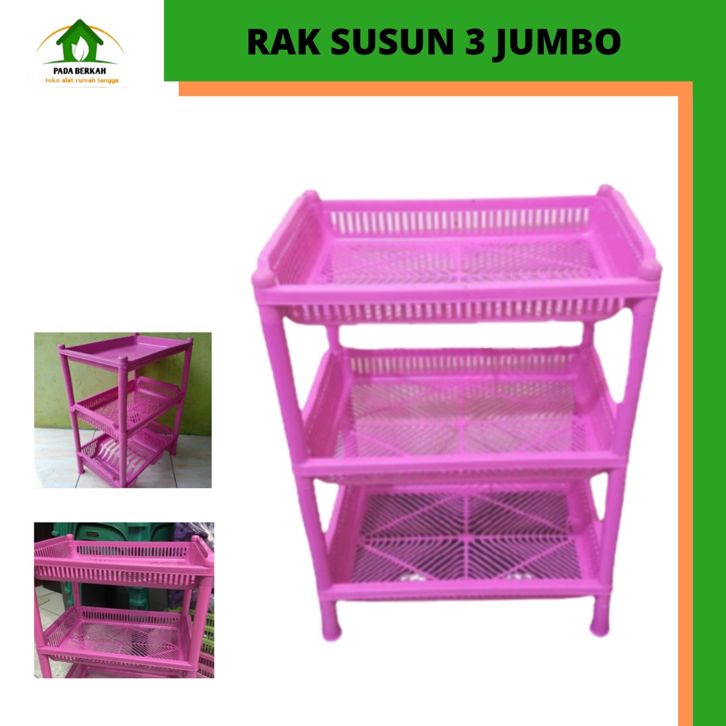 Jual Rak Plastik 3 Susun Besar / Rak Dapur 3 Susun Serbaguna Rak ...