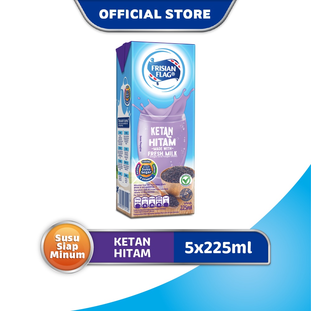 Jual Frisian Flag Susu UHT Ketan Hitam 5 x 225 mL | Shopee Indonesia