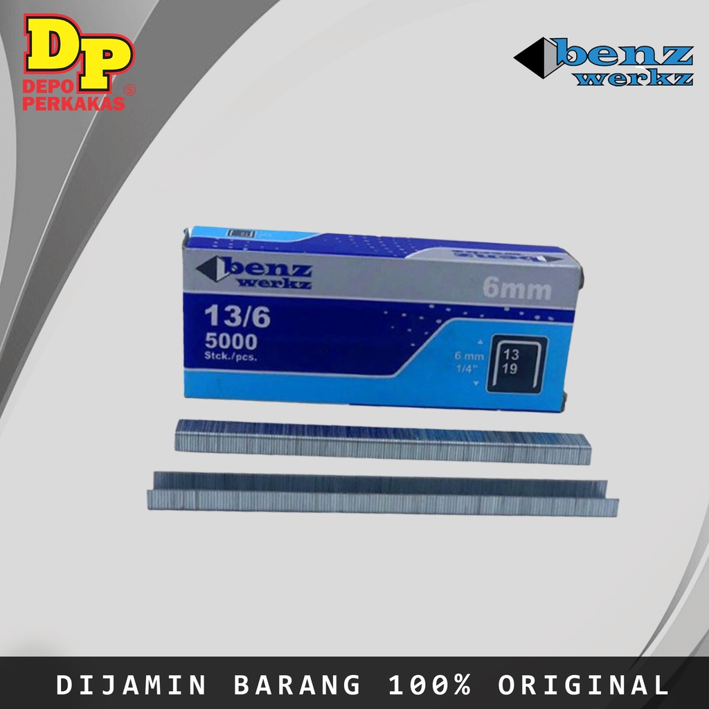 Jual Isi Staples 13/6 / gun tacker / staples tembak 6mm merek Benz | Shopee Indonesia
