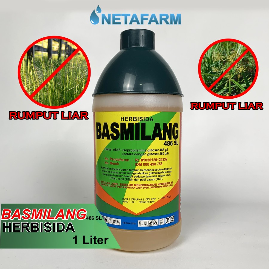 Jual Herbisida BASMILANG 486SL Glifosat Pembasmi Rumput Liar - 1 Liter ...