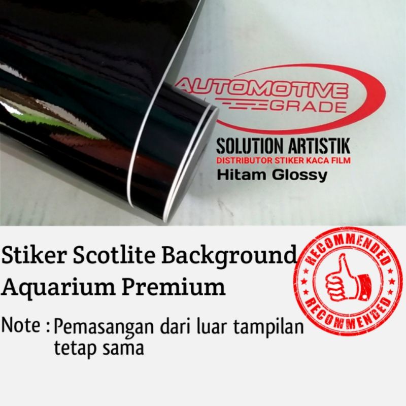 Jual STIKER KACA BACKGROUND AQUARIUM / SCOTLITE HITAM GLOSSY LEBAR 45CM ...