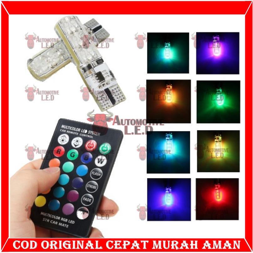 Jual LAMPU LED T10 RGB SILICONE | LAMPU SENJA MOTOR RGB | LAMPU MALAM ...
