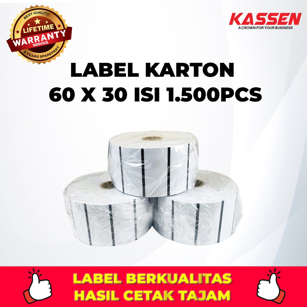 Jual KASSEN LABEL KARTON UKURAN 60 X 30 ISI 1.500PCS | Shopee Indonesia