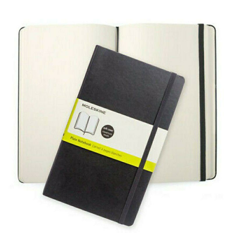 Jual Moleskine Plain Notebook Black Soft Cover (defect condition ...