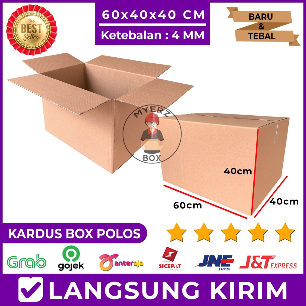 Jual Kardus Besar Jumbo Karton Box Polos 60x40x40 Utk Packing Pindahan ...