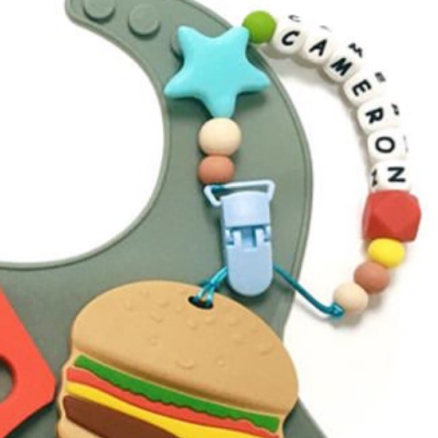 Jual Burger teether and personalized clip / gigitan bayi bentuk burger dan klip nama | Shopee ...