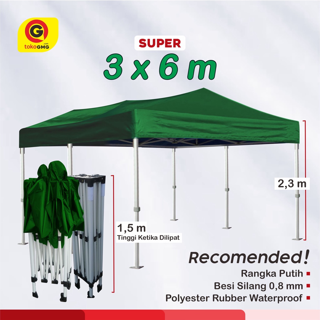 Jual Tenda Lipat 3 x 6 m Super - Tenda Matic - Folding Tend 3 x 6 tenda 3x6 | Shopee Indonesia