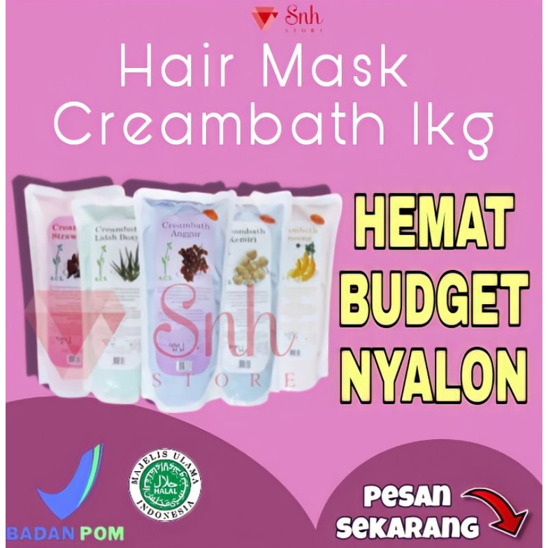 Jual Creambath 1kg/hair mask 1kg/Creambath Rambut/masker rambut kiloan ...
