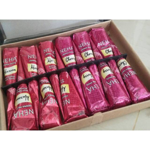 Jual Henna Neha Maroon dan Red Cherry 6 pcs | Shopee Indonesia