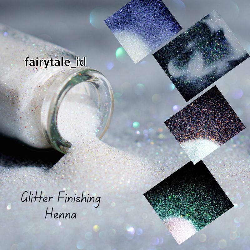 Jual Glitter Finishing Henna Halus I Glitter Putih Rainbow kemasan pot ...