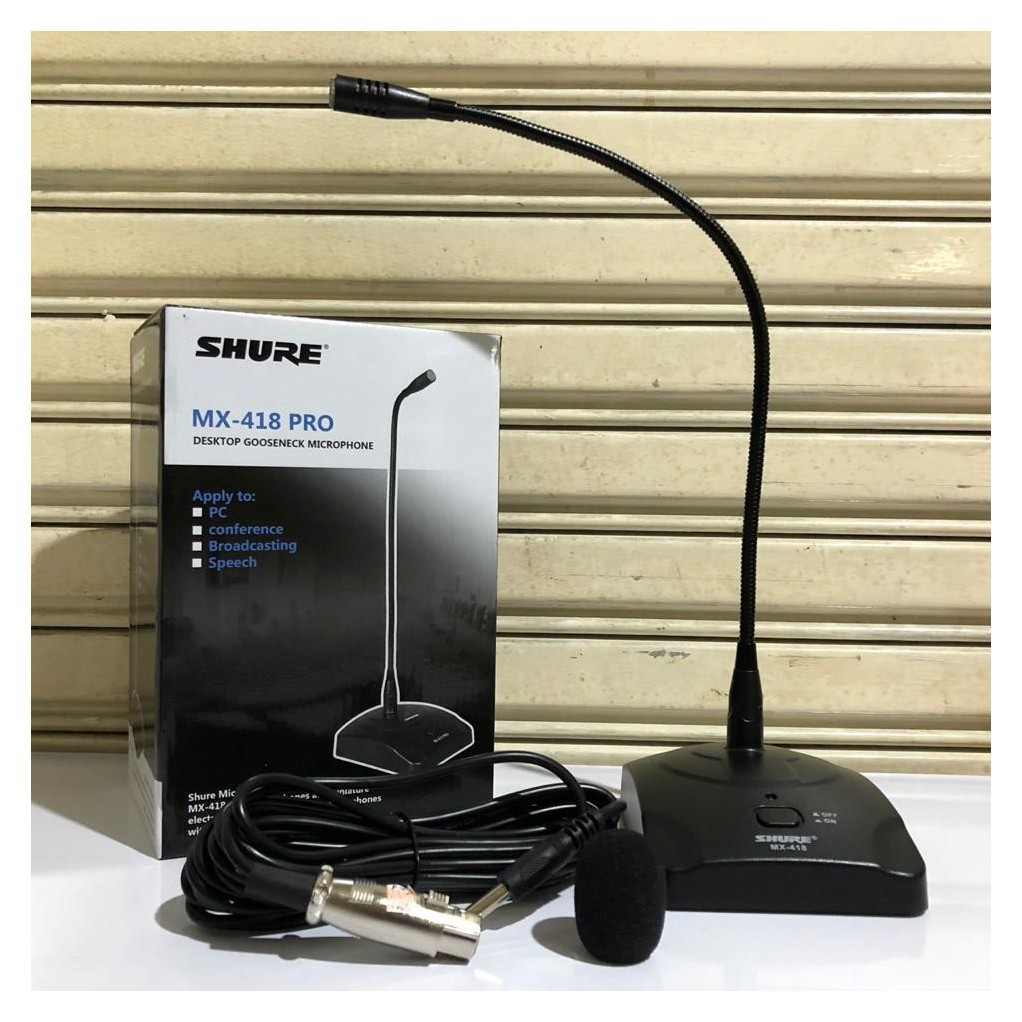 Jual MIC MEJA SHURE MX 418N ORIGINAL MIC MICROPHONE PODIUM MIK PRO ...