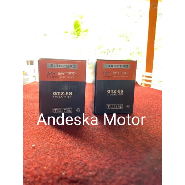 Jual AKI MOTOR AKI KERING SUB ZERO GTZ-5S 12V-5AH/10HR UNTUK MOTOR ...