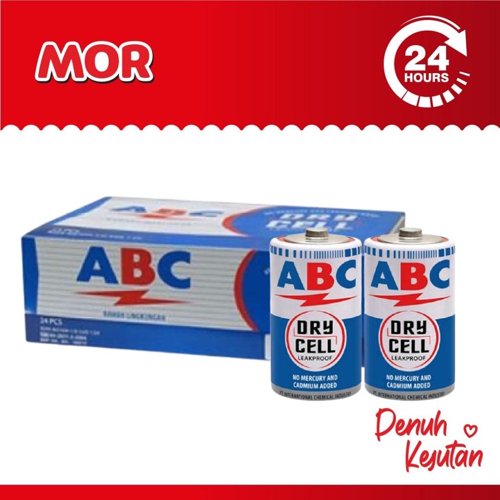 Jual ABC Dry Cell Battery Baterai Besar Biru R20 2B | Shopee Indonesia