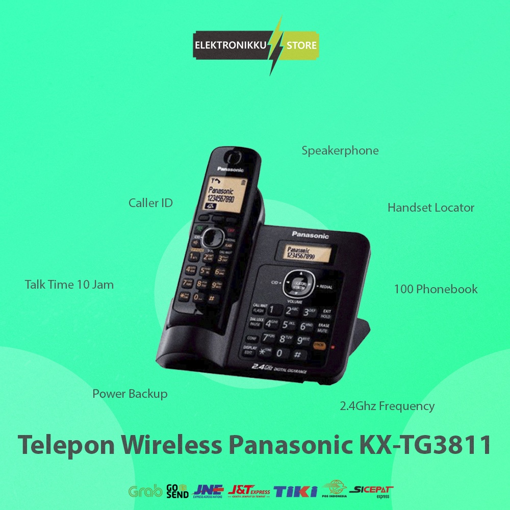 Jual Telephone Cordless Panasonic KX-TG3811 Telepon Wireless Rumah Kantor Indihome | Shopee ...
