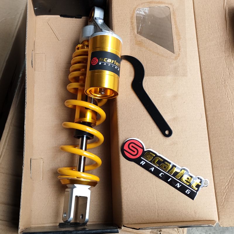 Jual shockbreaker scarlet tabung atas ukuran 330mm yellow/kuning Beat ...